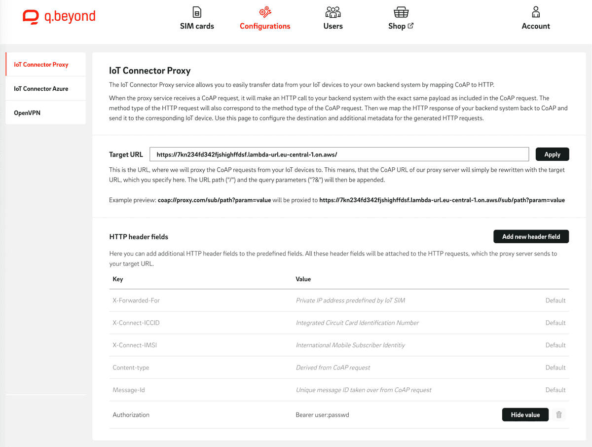 Connector Proxy | Dev Hub