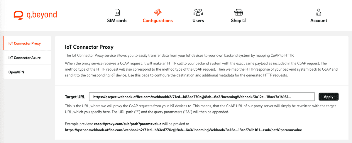 Connector Proxy | Dev Hub